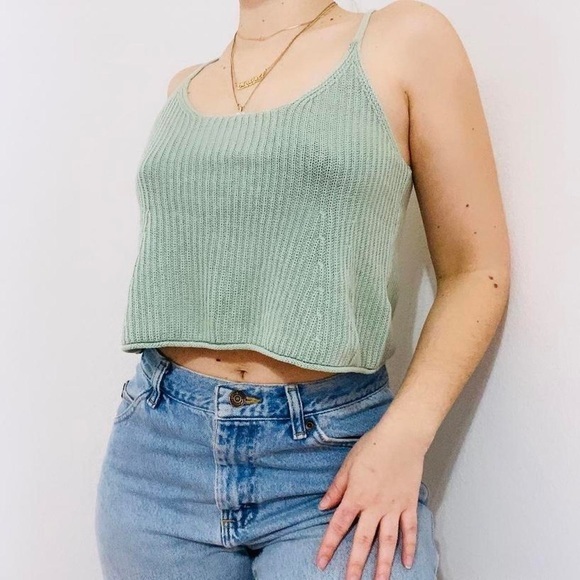 Urban Outfitters | Tops | Urban Outfitters Knit Sleeveless Spaghetti ...